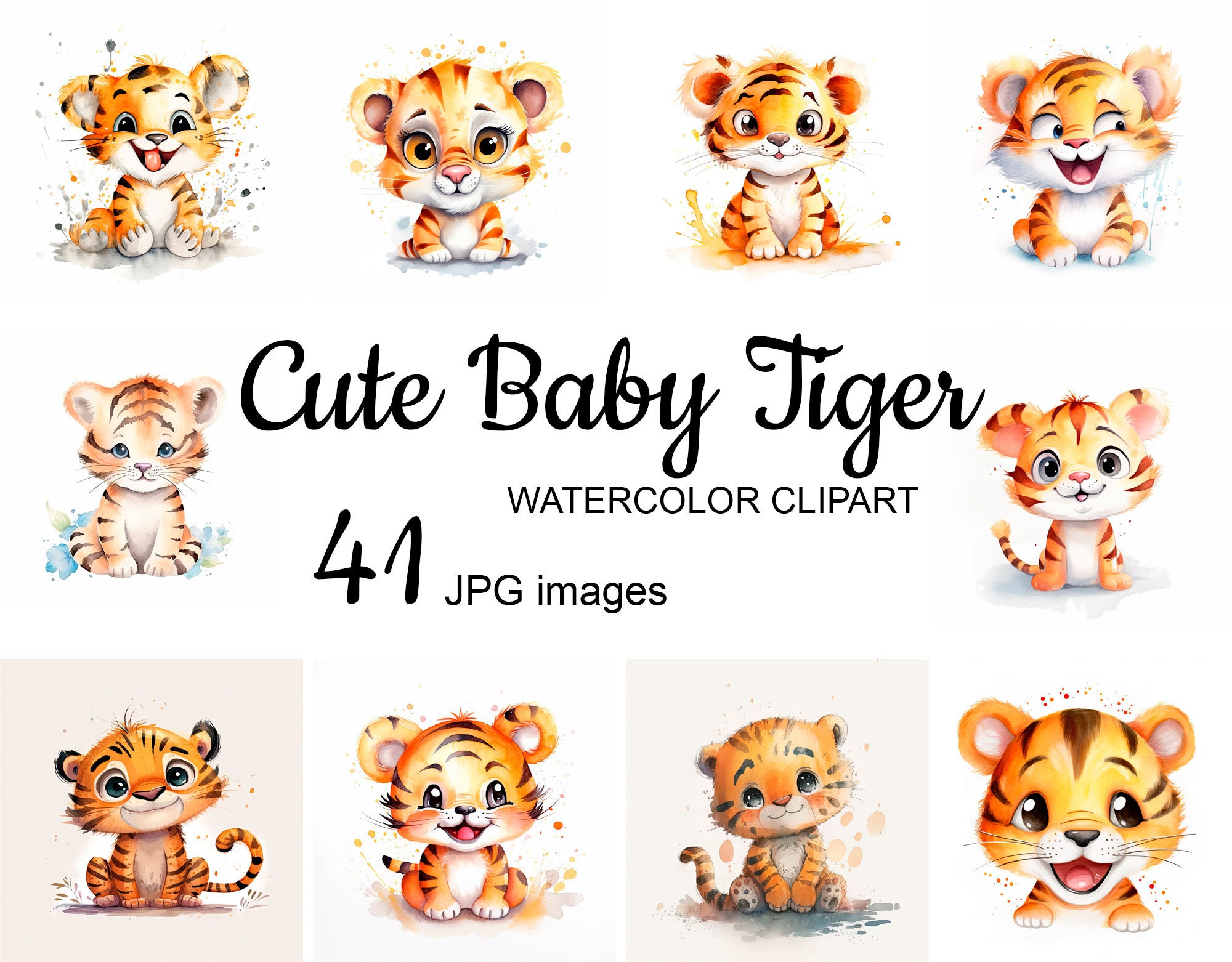 Cute Baby Tiger Clipart