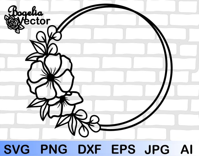 Flower Frame Svg Bundle Floral Frame Cut File Flower - Etsy