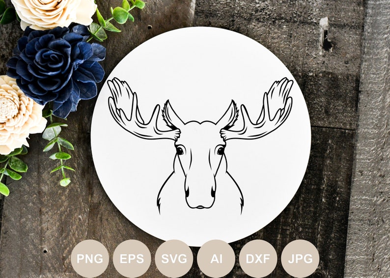 Moose Svg Moose Cur File Moose Face Svg Forest Animal Svg - Etsy