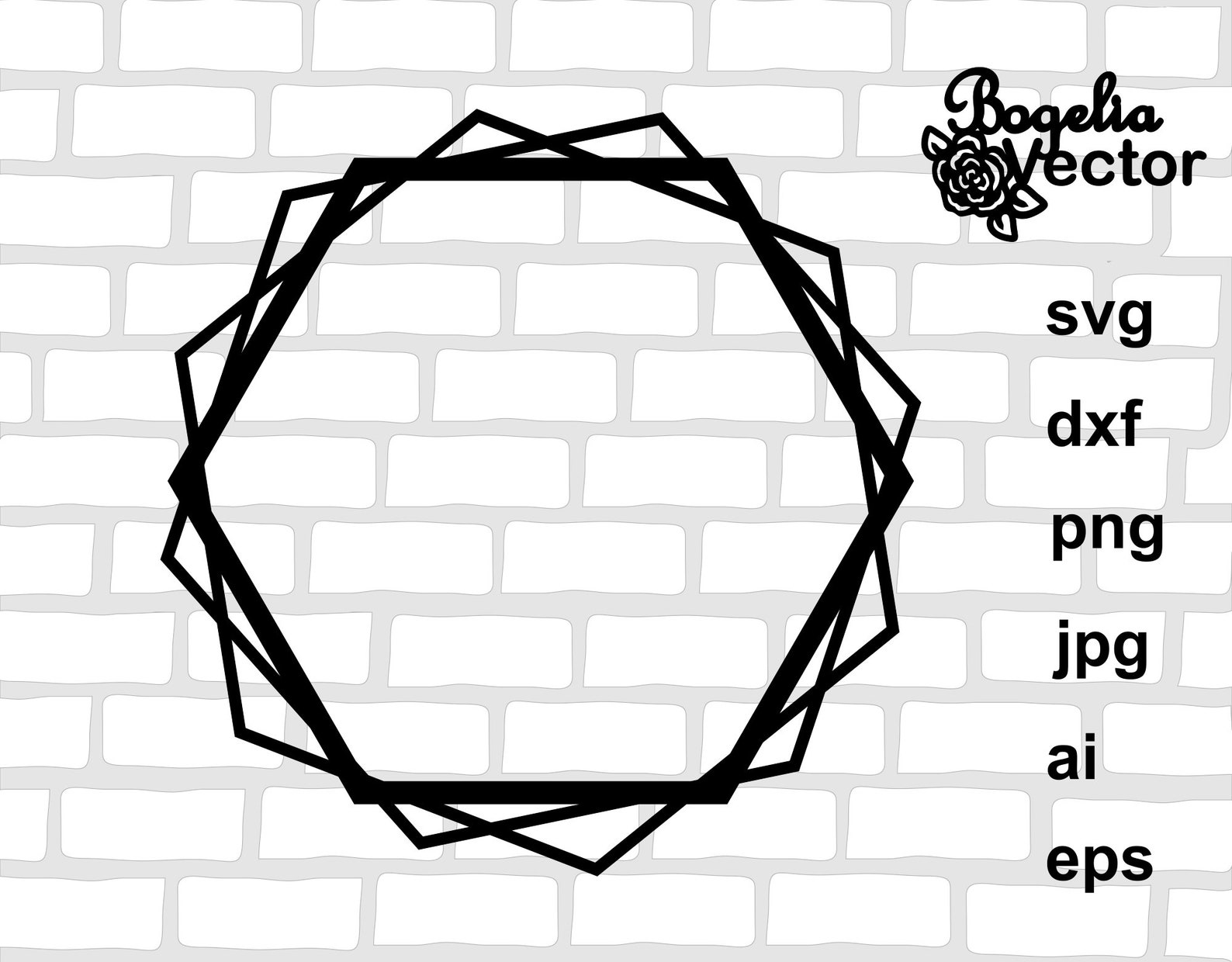 Hexagon Frame Svg Frame Svg Frame Cut File Monogram Frame - Etsy