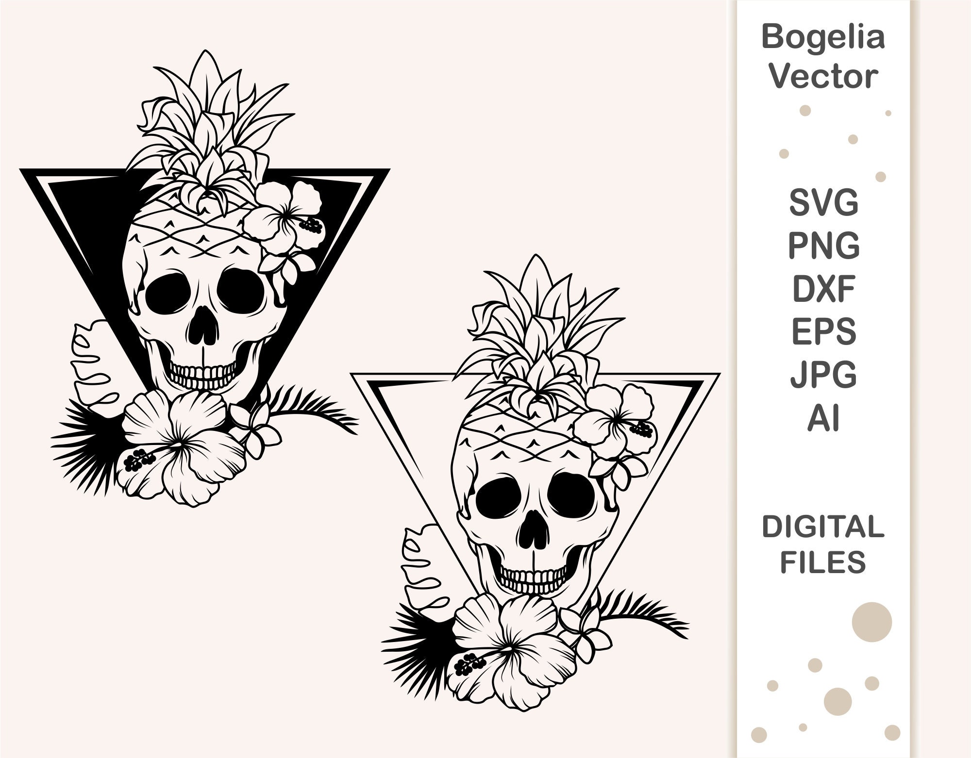 Skull Svg Skull Cut File Tropical Skull Svg for Shirts - Etsy