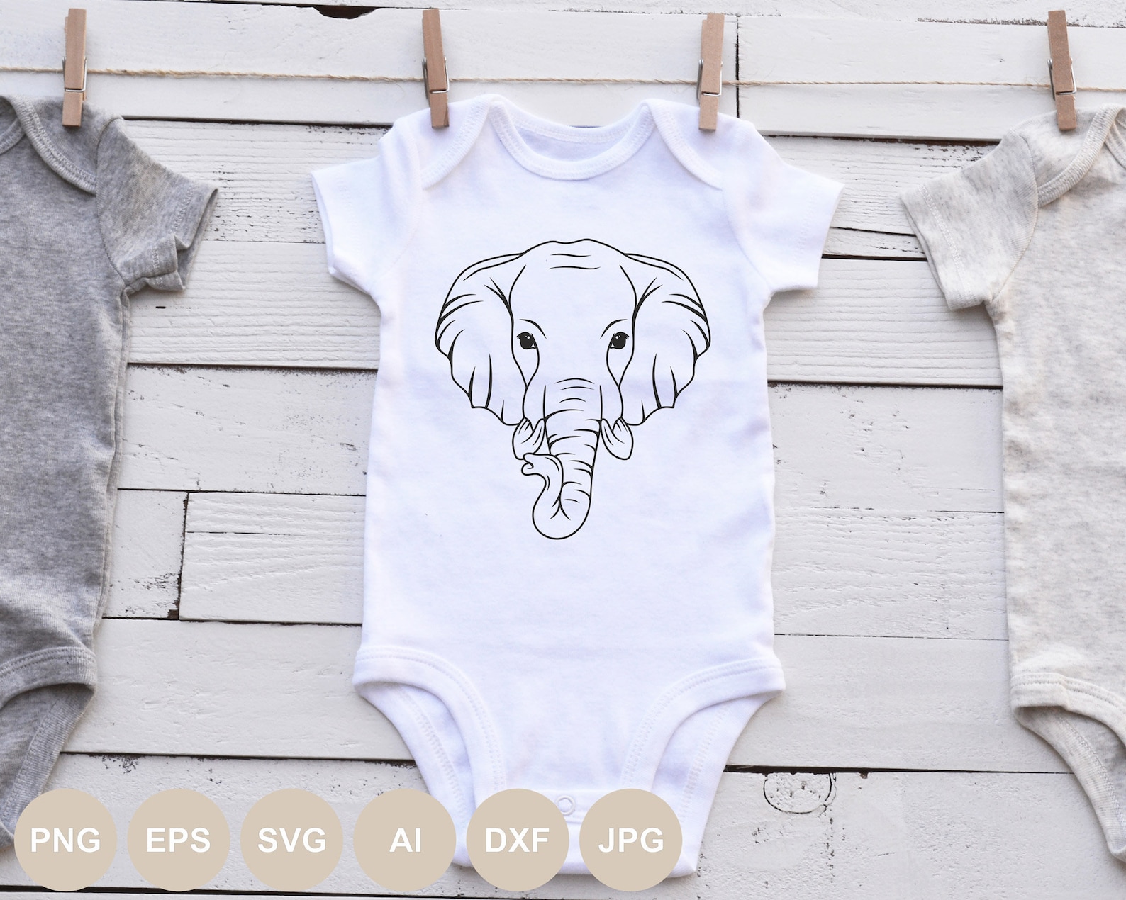 Elephant Svg File Elephant Cut File Animal Svg Boho | Etsy