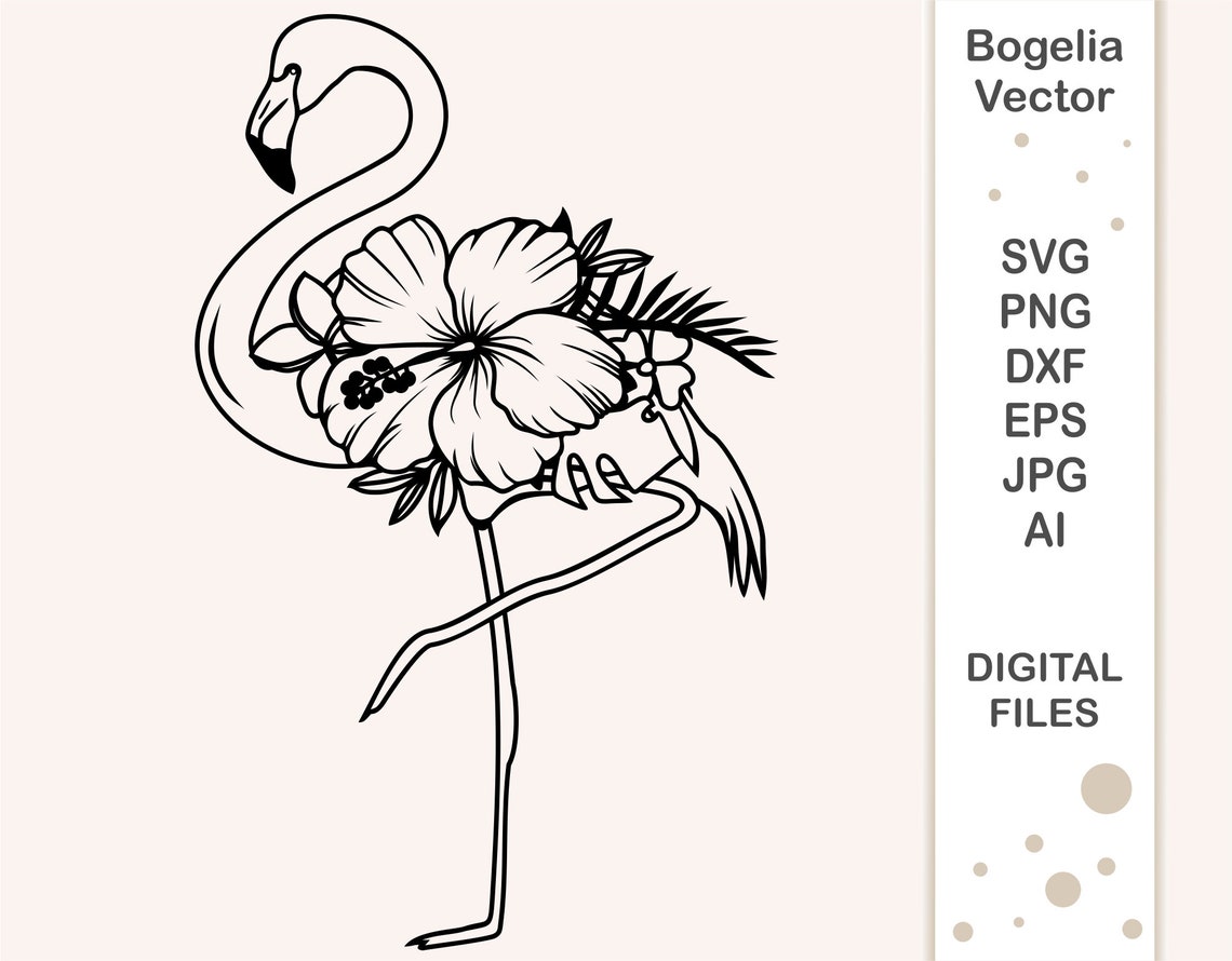 Flamingo Svg Floral Flamingo Cut File Animal Svg Designs - Etsy