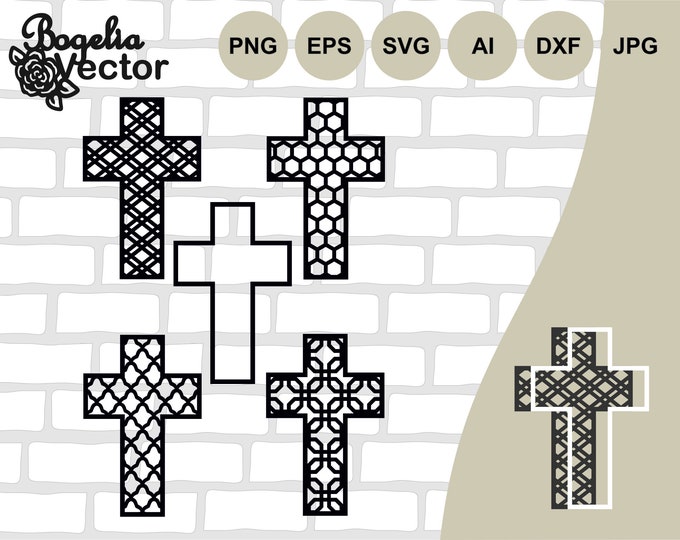 Christian Jesus Santa Maria Cross en capas Archivo digital SVG DXF ...