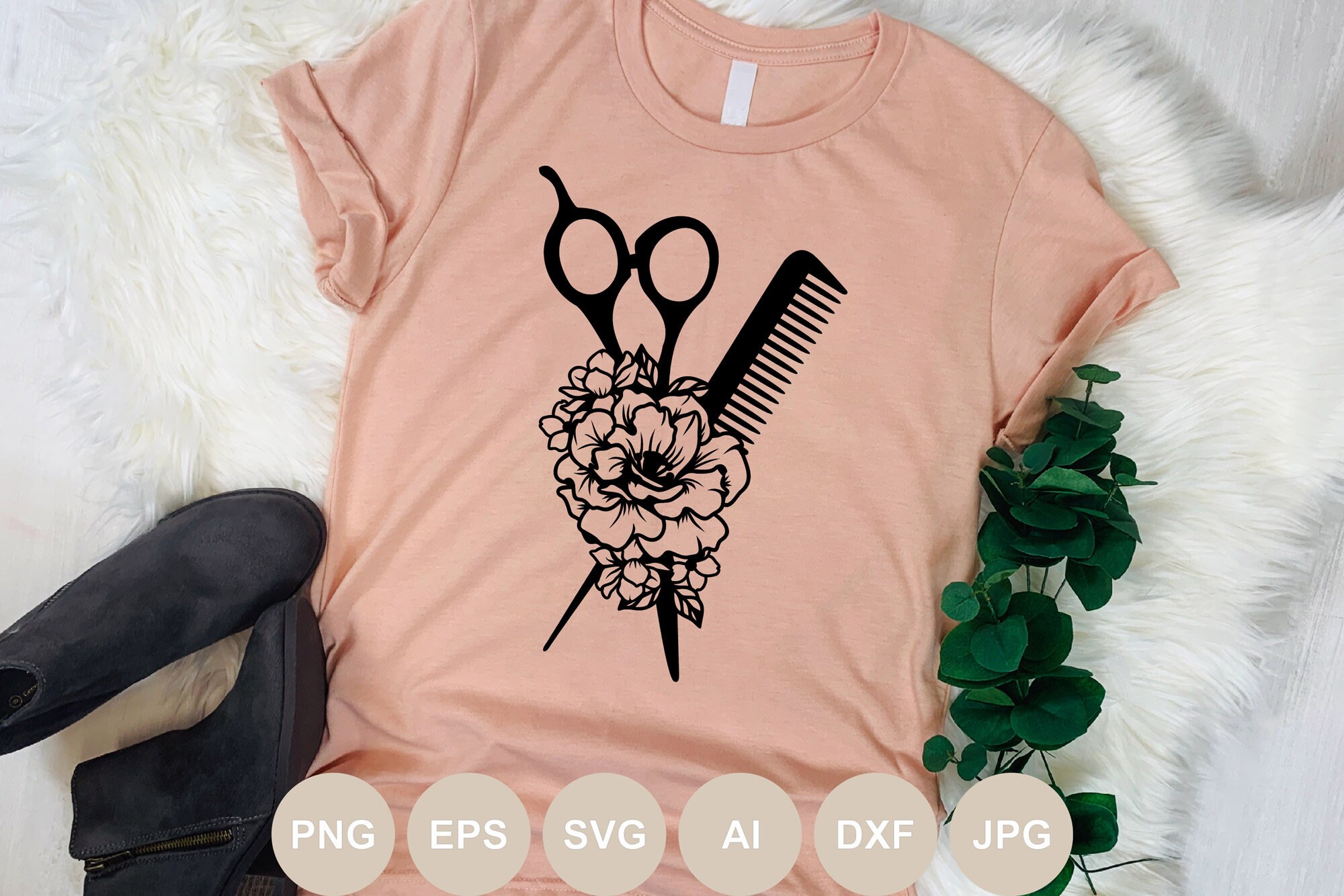 Peluquería Svg File Floral Scissor Svg Scissor Cut files - Etsy México