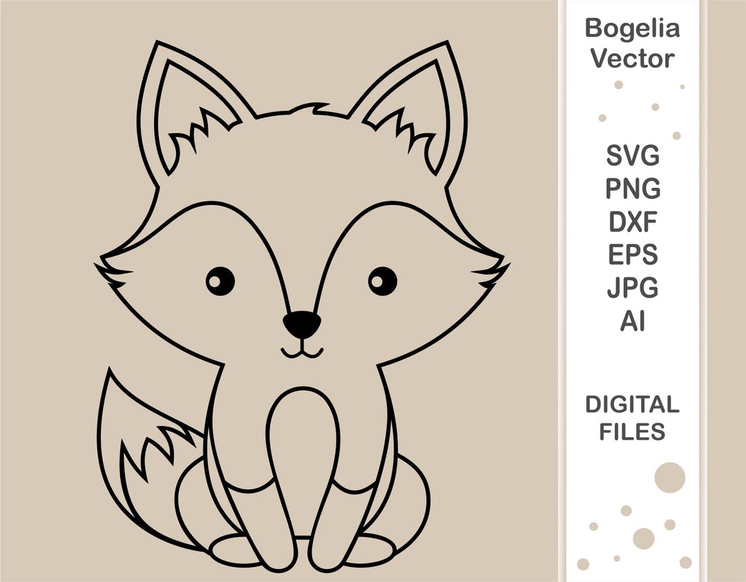 Baby Fox Svg File, Cut File, Baby Fox Svg, Cute Baby Fox, Woodland ...