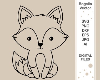 Cute Fox Svg File, Cut File, Baby Fox Svg, Flowers, Floral, Woodland ...