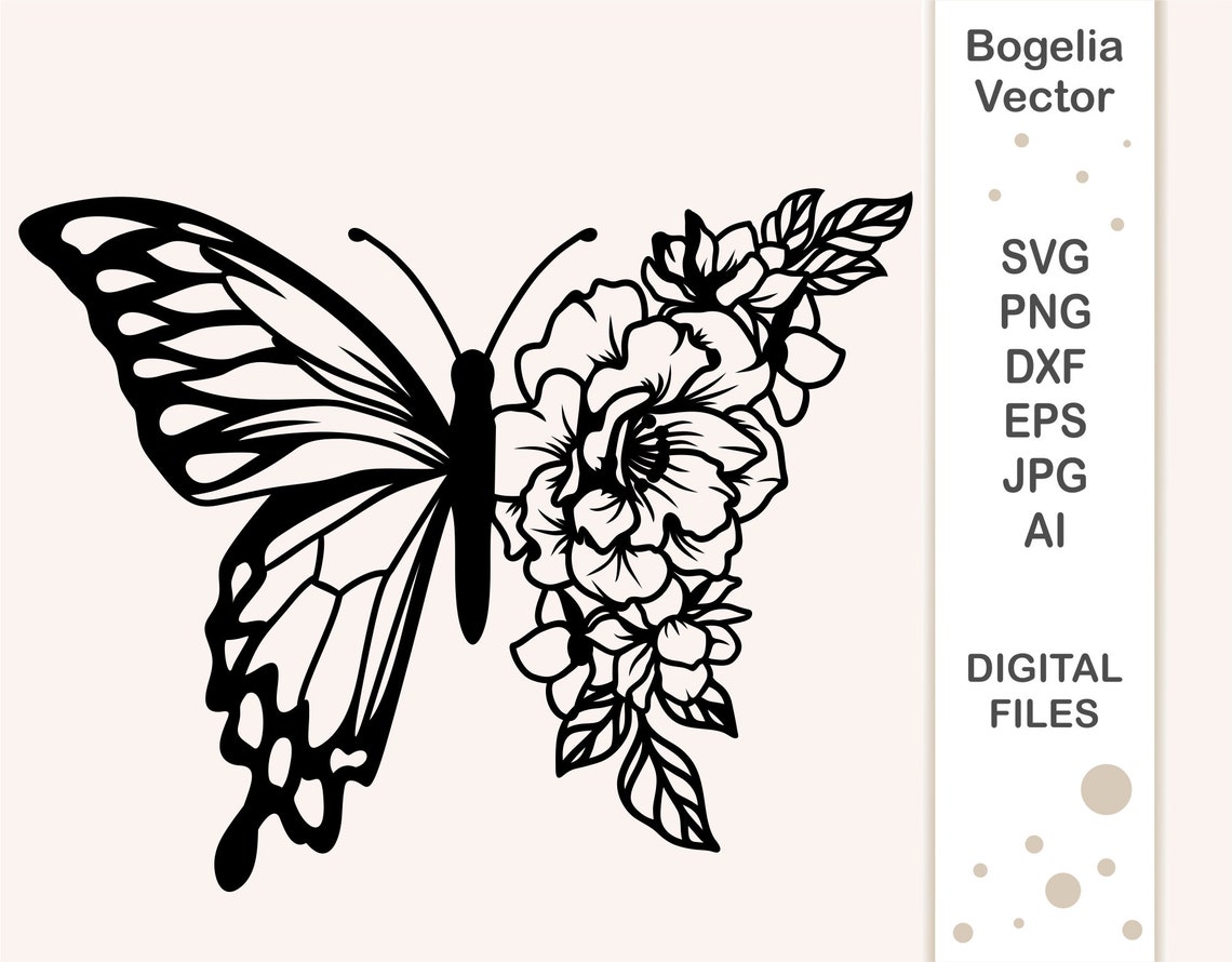 Butterfly Svg Floral Butterfly Svg Butterfly Cut File - Etsy