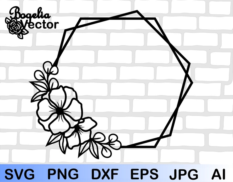 Flower Frame Svg Bundle Floral Frame Cut File Flower - Etsy