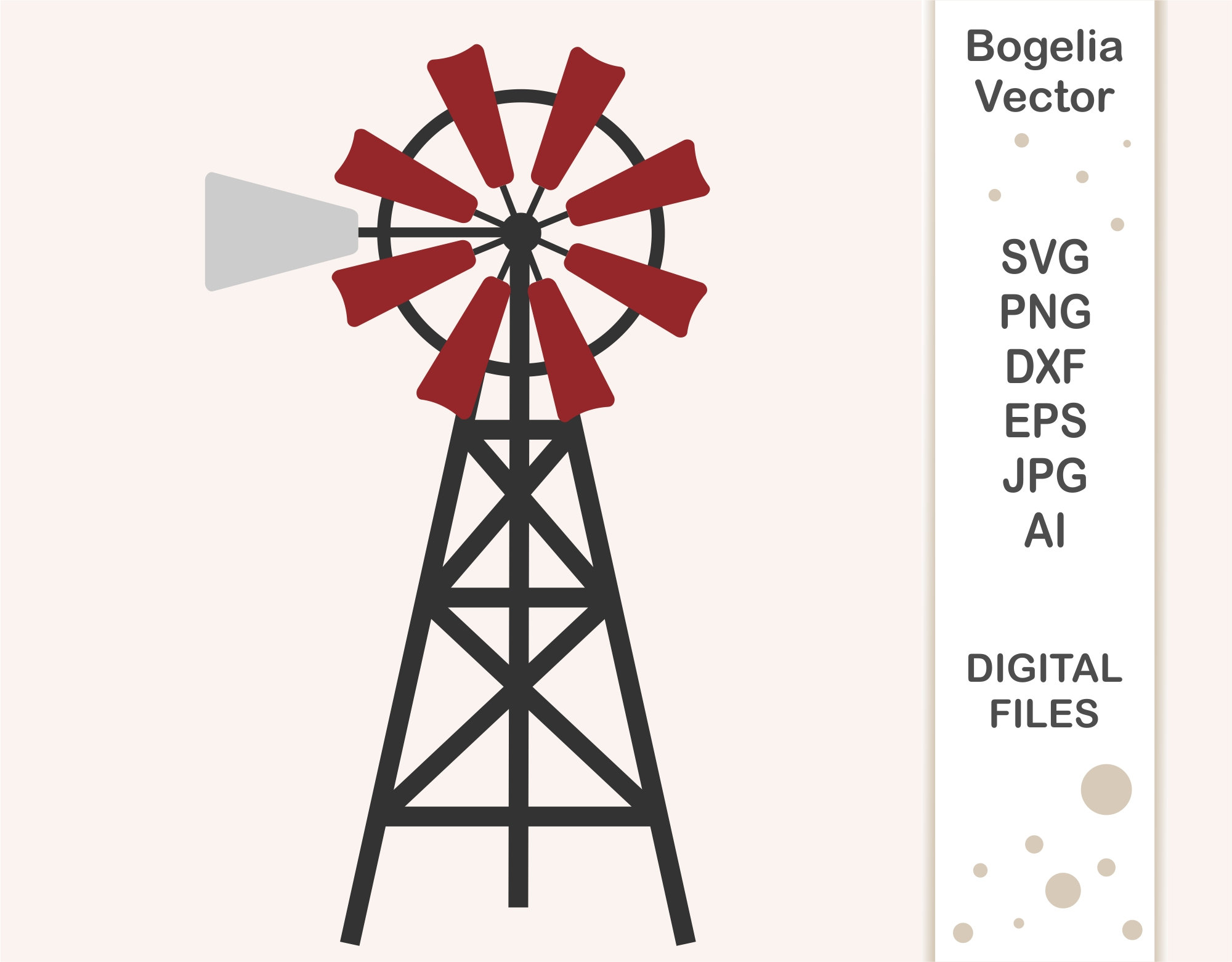Cartoon Farm Windmill