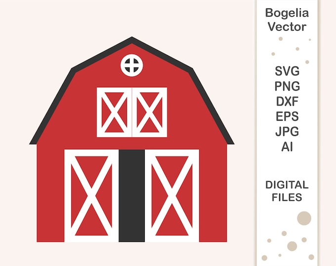 Red Barn PNG, Rustic Red Barn Illustration, Red Barn PNG File, Farm ...