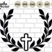 Cross Monogram Frame Svg, Laurel Wreath Cut File, Easter Cross Png ...