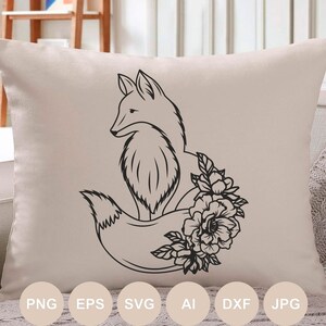 Fox Svg, Floral Fox Svg, Fox Cut File, Cute Animal Svg, Woodland ...