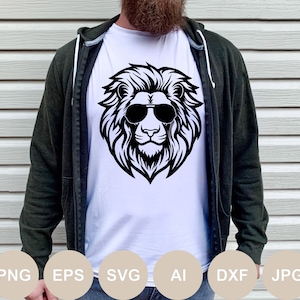 Lion Svg Cut File, Lion With Glasses Svg, Wild Animal Svg, Cricut ...