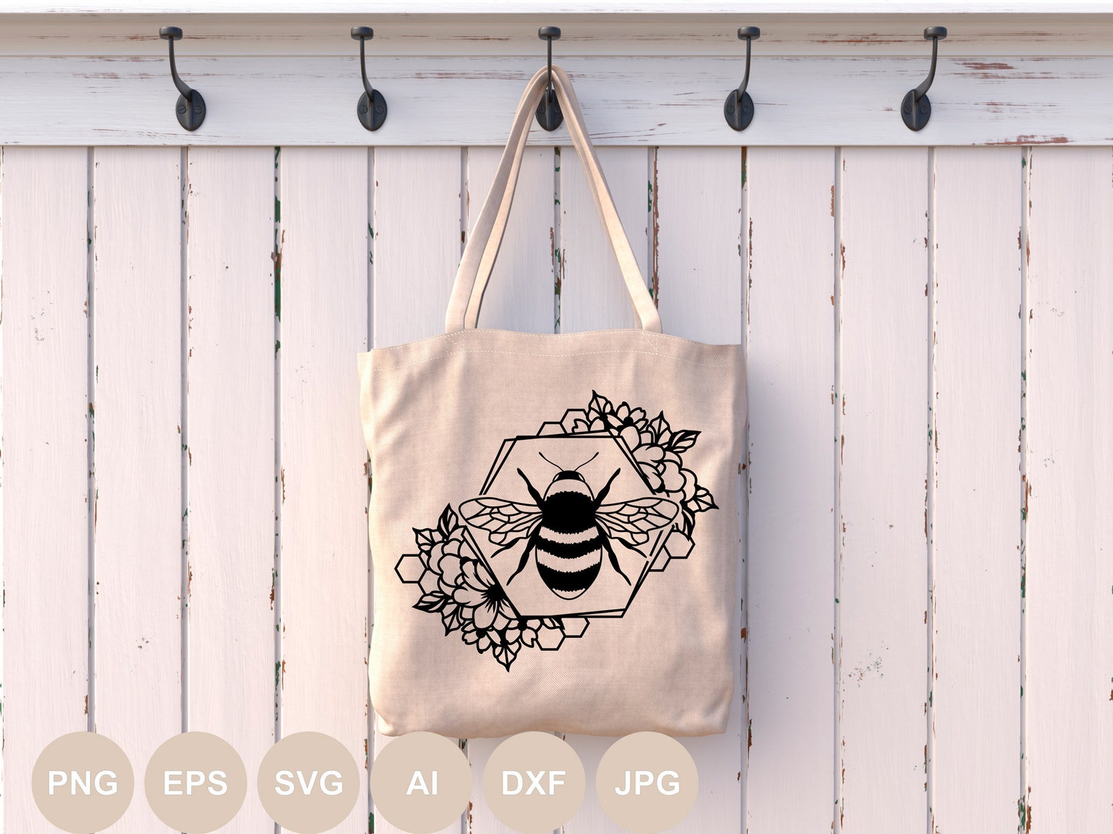 Bee Svg Bee Cut File Floral Bee Bee With Flowers | Etsy