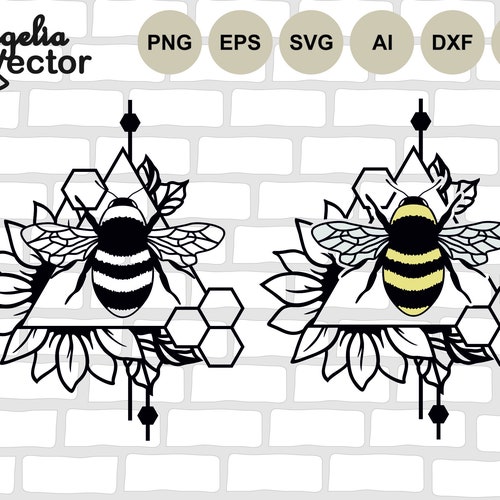 Bee Svg File Cut File Floral Bee Honey Svg Honeycomb Png - Etsy