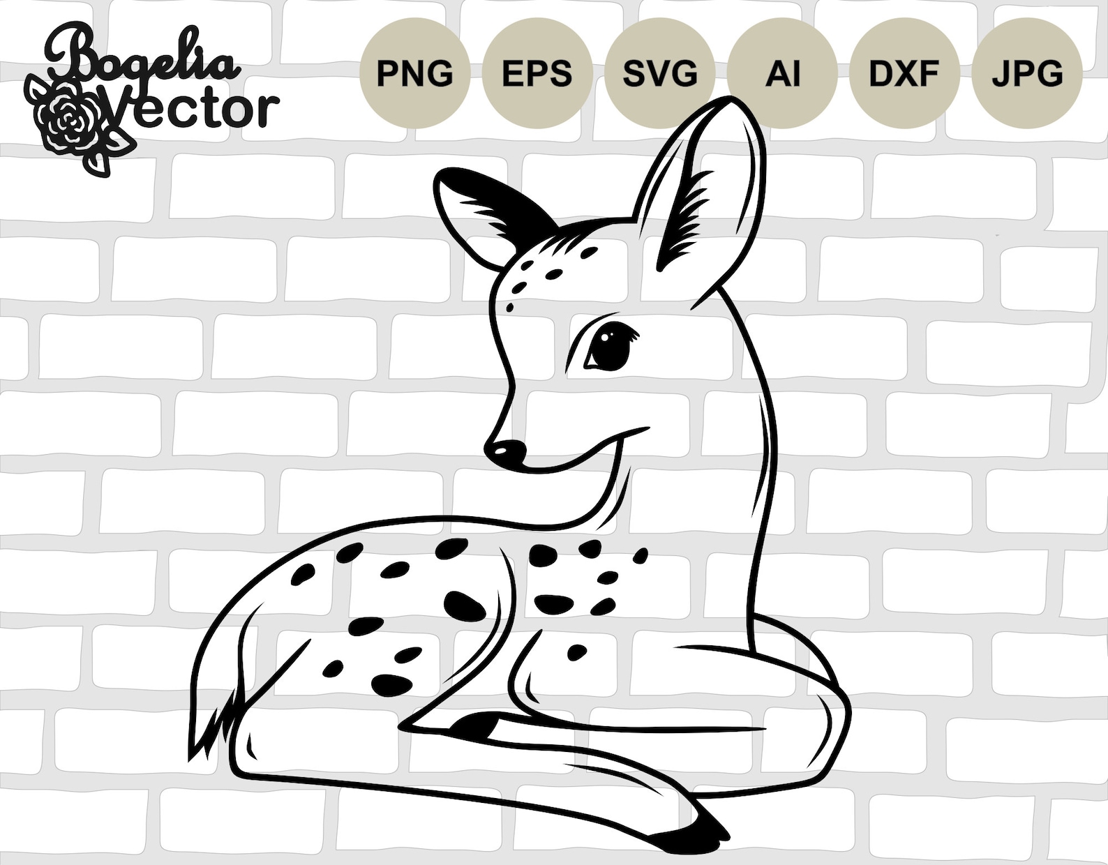 Deer Svg File Deer Cut File Baby Deer Svg Cute Baby Deer | Etsy