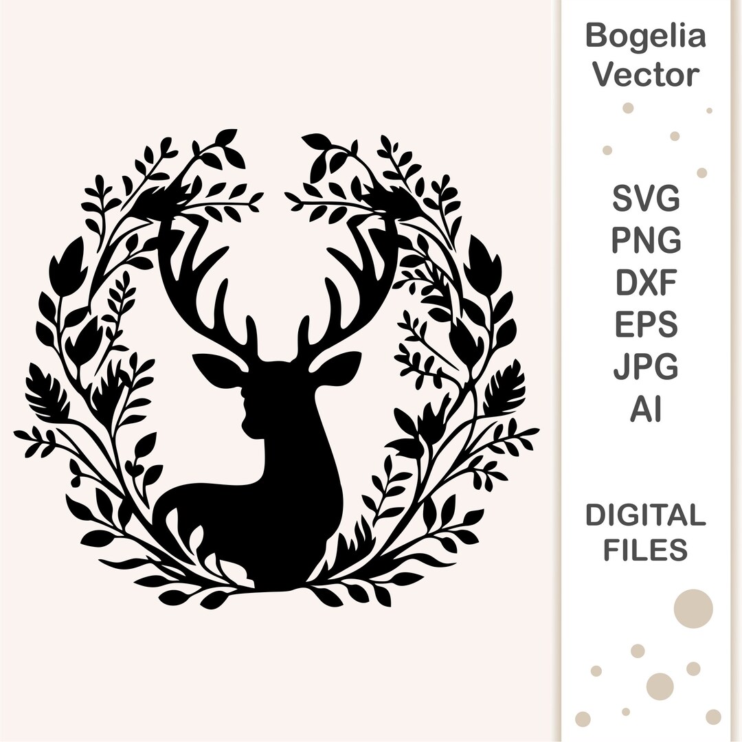 Deer in Frame Svg Cut File, Deer Svg, Woodland Animals, Reindeer ...