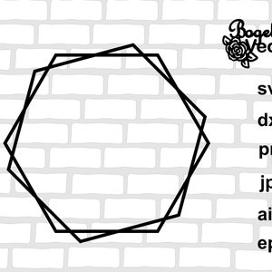 Hexagon Frame Svg, Frame Svg, Frame Cut File, Monogram Frame Svg ...