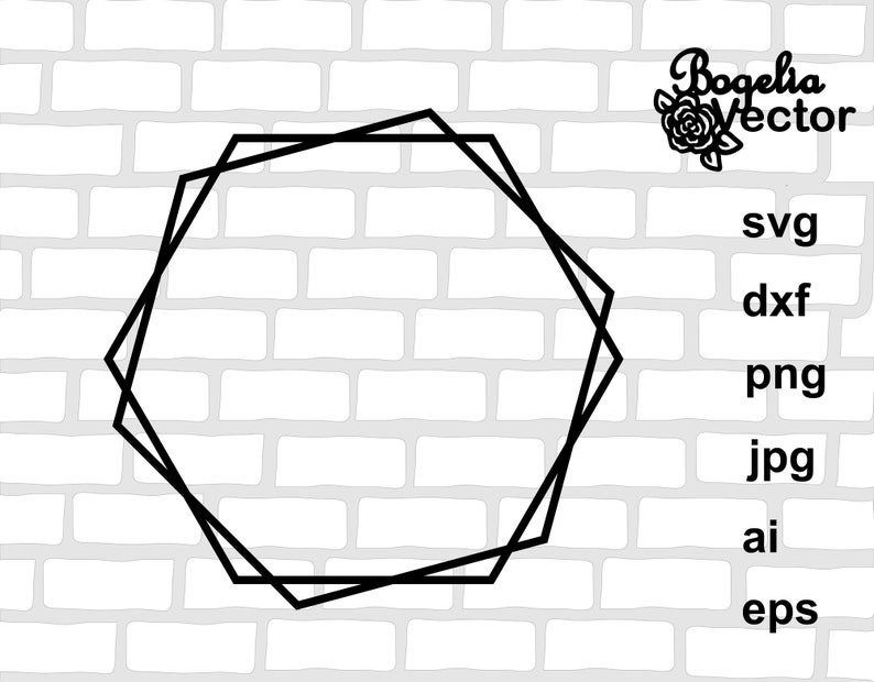 Hexagon Frame Svg Frame Svg Frame Cut File Monogram Frame - Etsy