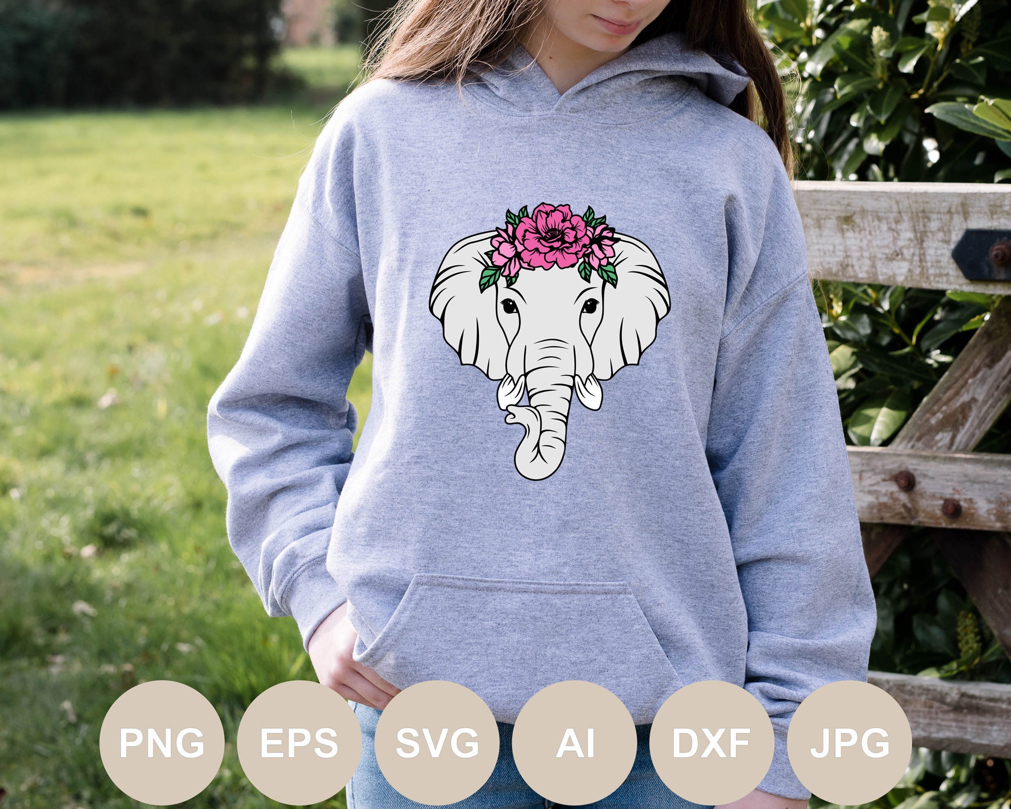 Floral Elephant Svg Elephant Cut File Wild Animal Svg - Etsy