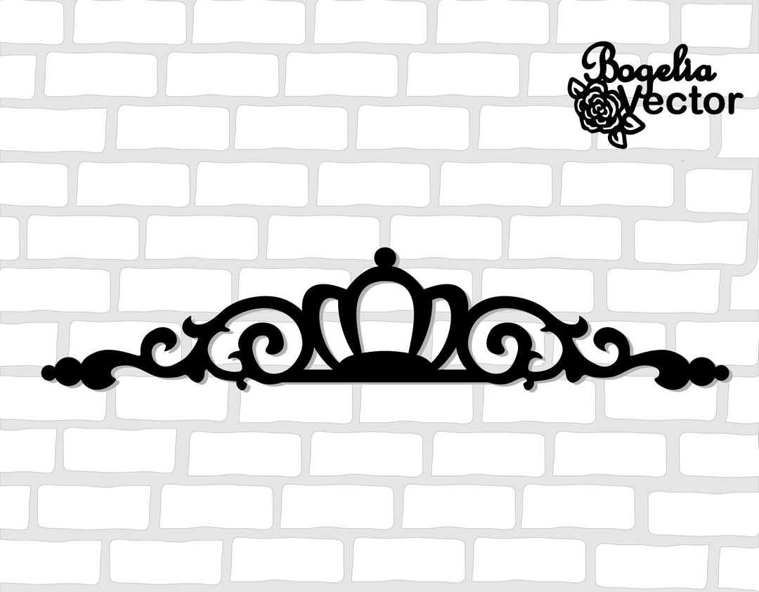 Border With Crown Svg, Border Cut File, Crown Svg, Vector, Princess ...