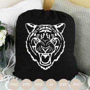 Roaring Tiger Svg, Cut File, Angry Tiger Svg, Tiger Face Svg, Tiger ...