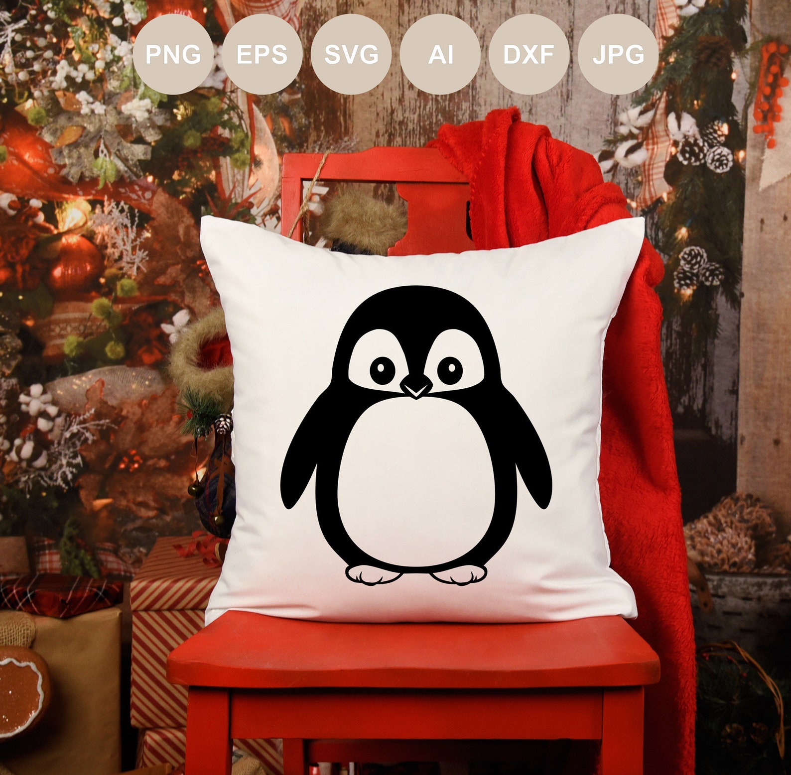 Penguin Svg Cut File, Cute Penguin Svg, Animal Svg, Christmas Svg ...