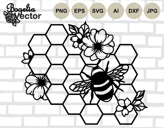 Bee png Bee Clipart Honeycomb SVG Bee Frames SVG Double Frame svg ...