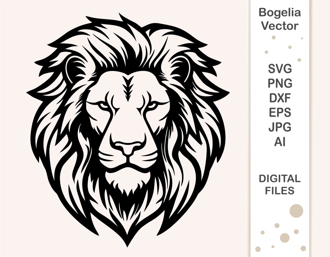 Lion Face Svg Cut File, Lion Svg, Lion Head Svg, Wild Animal Svg ...