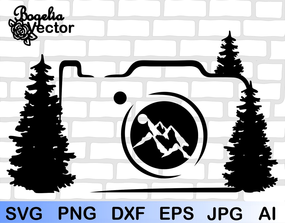 Camera Svg Cut File Mountain Svg Photo Camera Svg for - Etsy