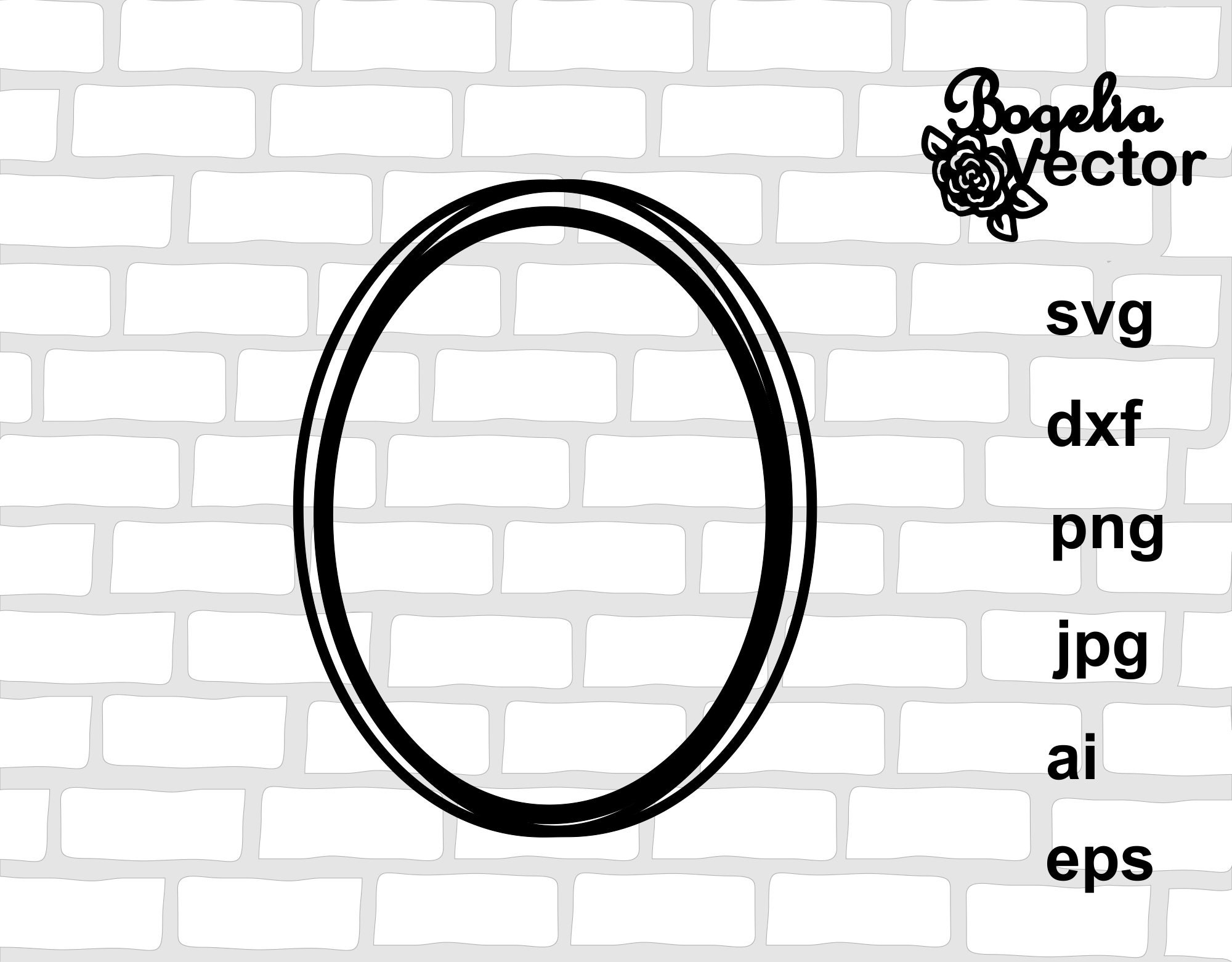 Oval Frame Svg File Oval Frame Cut File Double Frame | Etsy