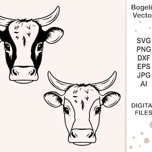 Cow Svg, Cow Cut File, Farm Animal Svg, Cow Head Svg, Farmhouse Svg ...