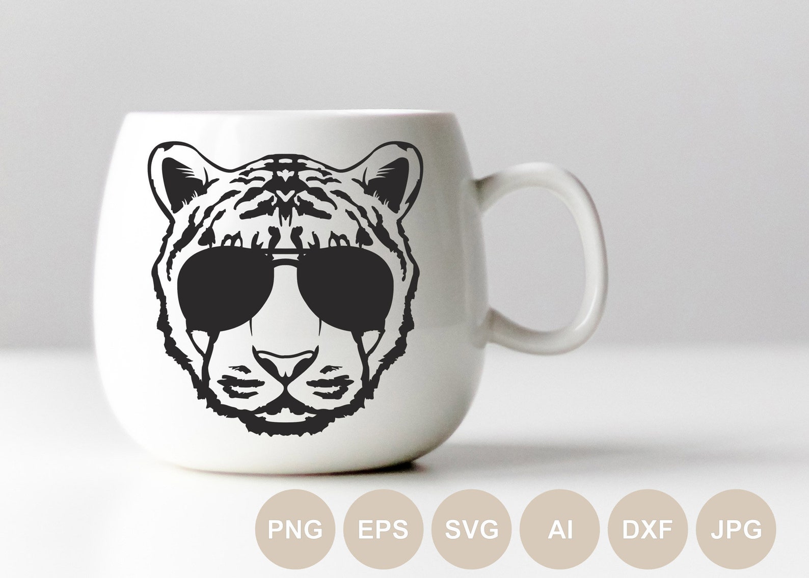 Tiger With Glasses Svg, Tiger Svg File, Tiger Cut File, Animal Svg ...