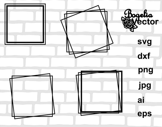 Square Frame Svg Frame Cut File Monogram Frame Svg Double - Etsy Finland