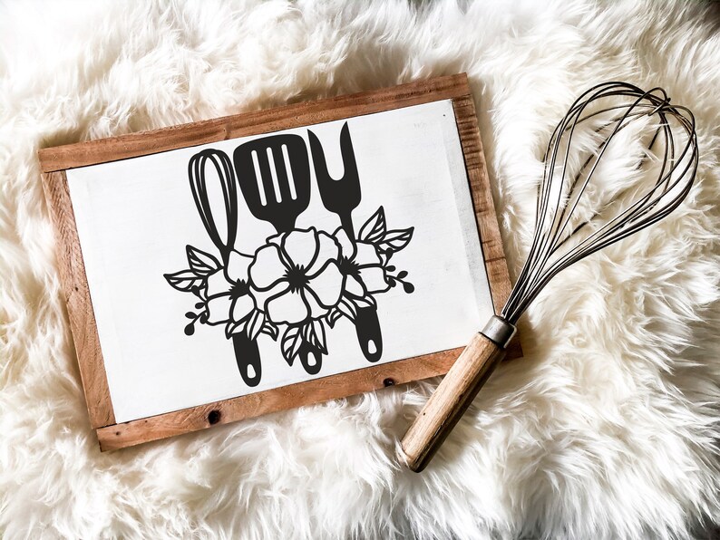 Floral Kitchen Svg Kitchen Tools Svg Kitchen Cut File | Etsy