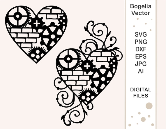Steampunk Heart Svg Steampunk Cut File Heart Svg Steampunk - Etsy