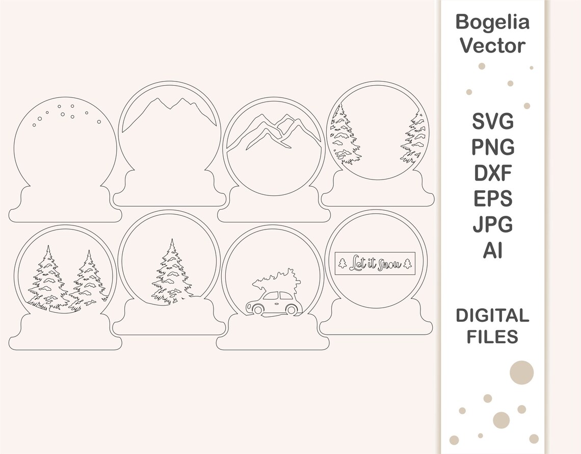 3D Snow Globe Laser Cut File, Layered Svg, Christmas Ornament, Paper ...