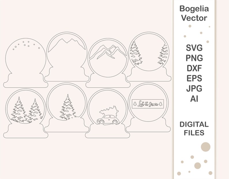 3D Snow Globe Laser Cut File Layered Svg Christmas Ornament - Etsy