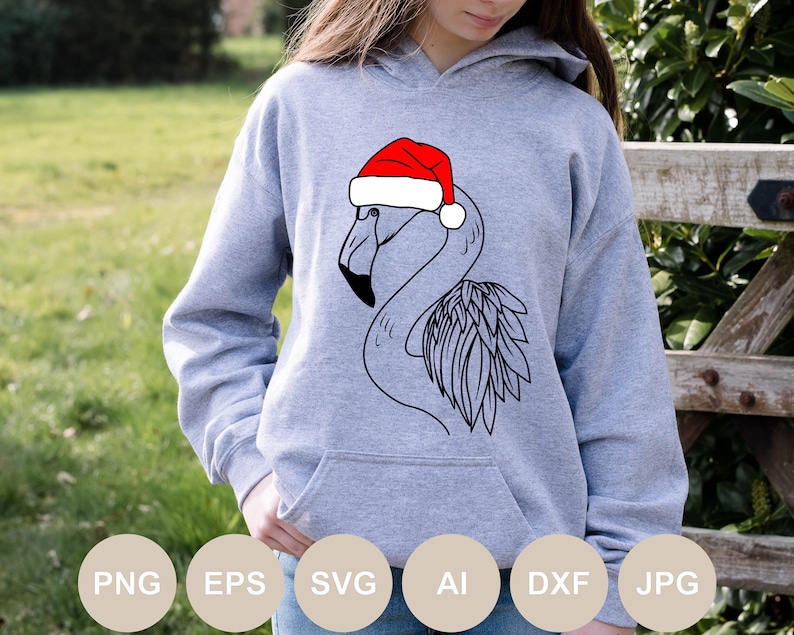 Flamingo Santa Hat Svg Flamingo Cut File Animal Tropical - Etsy