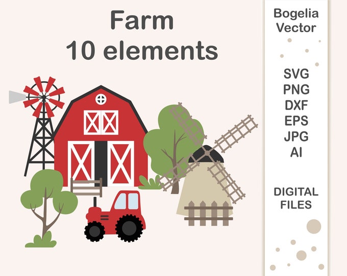 Old Red Barn Svg Cut File, Farming, Farmhouse, Building, Clipart ...