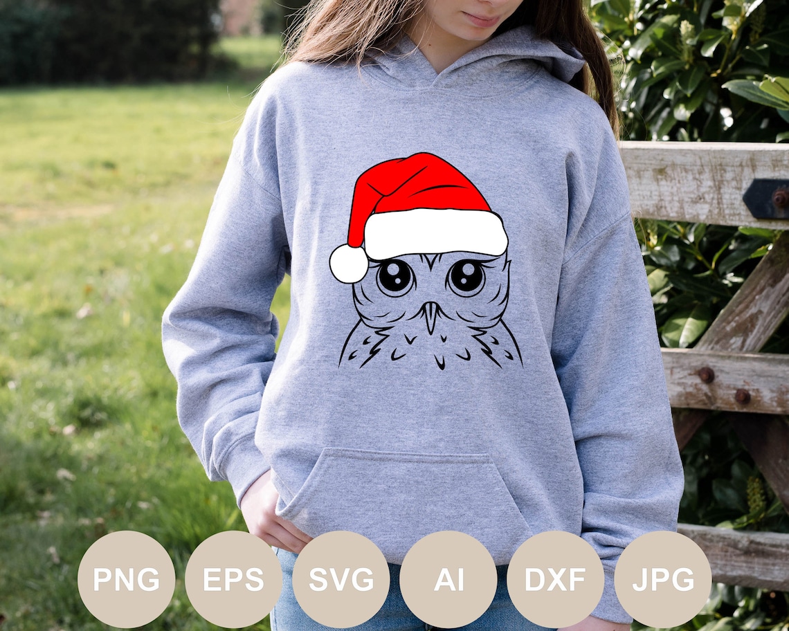 Owl Santa Hat Svg File Owl Svg Owl Cut File Christmas Svg - Etsy