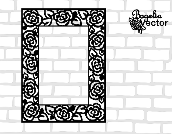 Floral Frame Svg Frame Cut File Frame With Roses Svg Flower | Etsy
