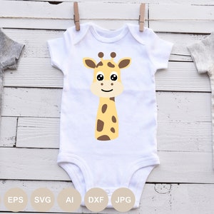 Baby Giraffe Head SVG, Cut File, Layered File | Cute Giraffe SVG ...