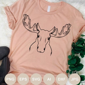 Moose Svg, Moose Cur File, Moose Face Svg, Forest Animal Svg for Shirts ...