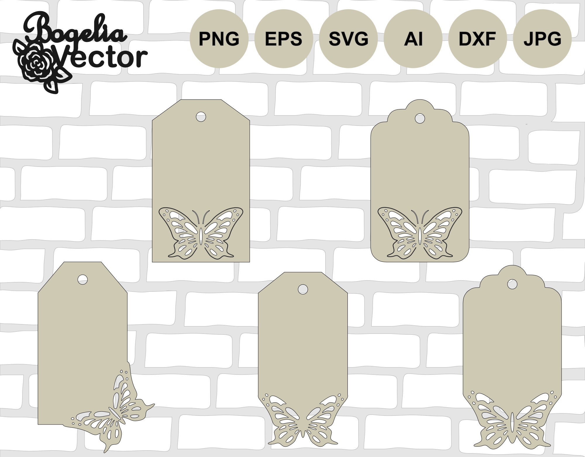 Tags Svg File Bundle Butterfly Svg Butterfly Cut File | Etsy