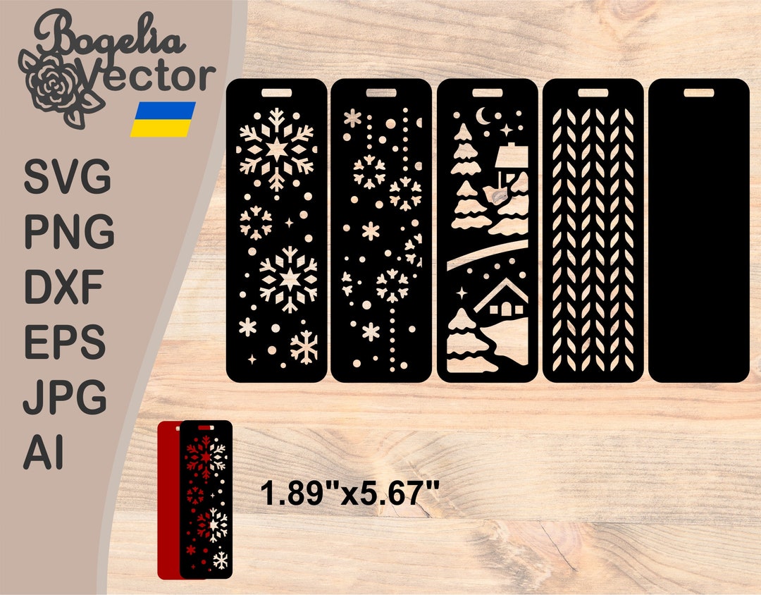 Christmas Bookmark Svg, Bookmark Cut File, Paper Cut, Template ...