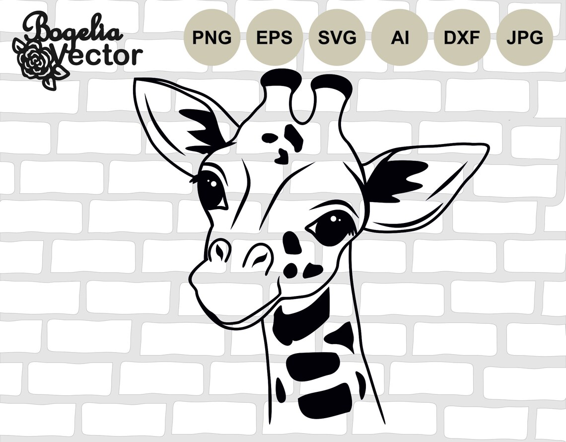 Giraffe Svg File Giraffe Cut File Animal Svg Giraffe Face | Etsy