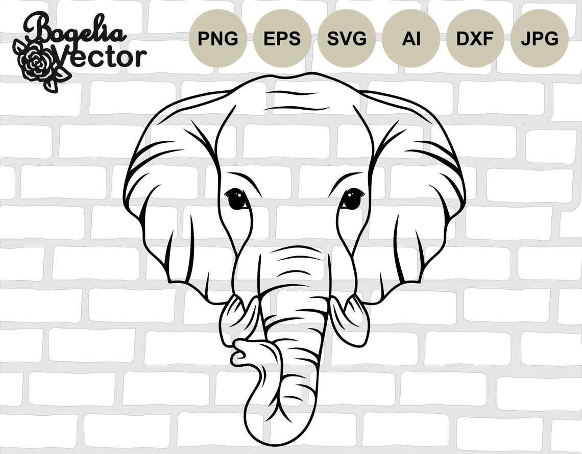 Elephant Svg File Elephant Cut File Animal Svg Boho | Etsy