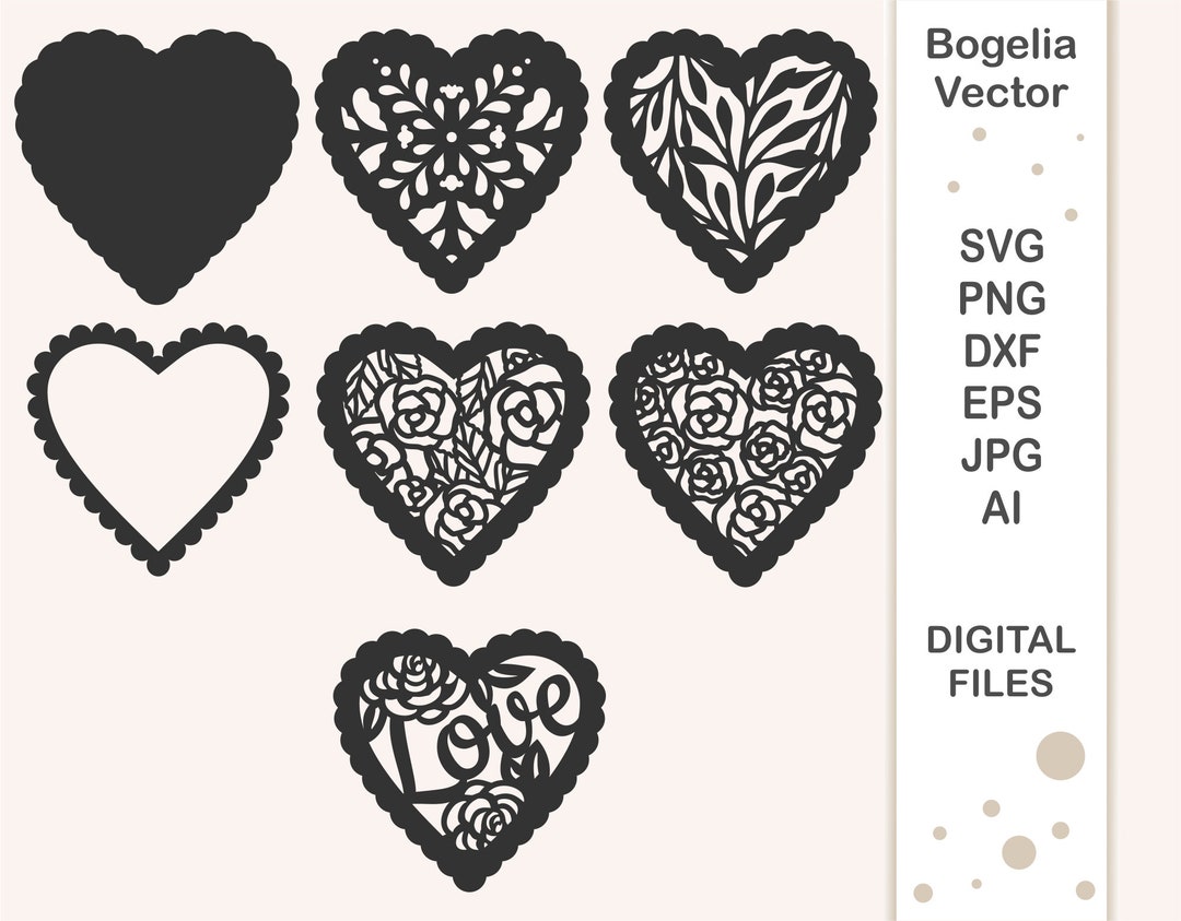 Layered Heart Svg Cut File Layered Svg Valentines Card Paper - Etsy